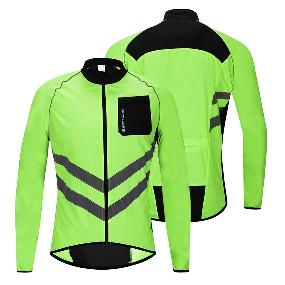 Men's Windproof Cycling Jacket Highly Visible Reflective Bike Bicycle ...