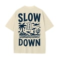 Ankishi Beach Tshirt Men Slow Down Crewneck Cotton Summer Tees Fashion ...