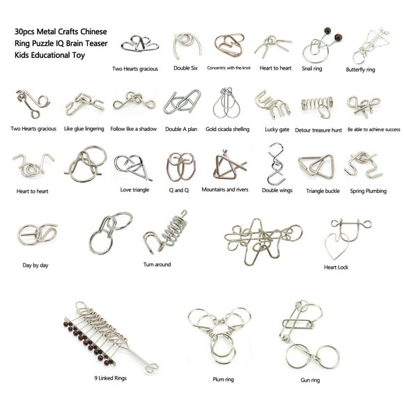 Brain Teaser Metal Rings