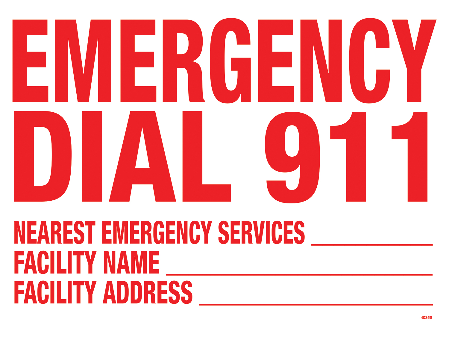 Poolmaster "Dial 911 Facility Info" sign for Residential or Commercial ...