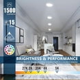 6” LED Disk Light Flush Mount Ceiling Light 15W Dimmable 5CCT 1500LM ...