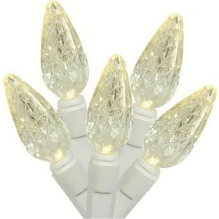 Queens of Christmas S-35C6WW-4W Warm White C6 LED Lights with 4 in ...