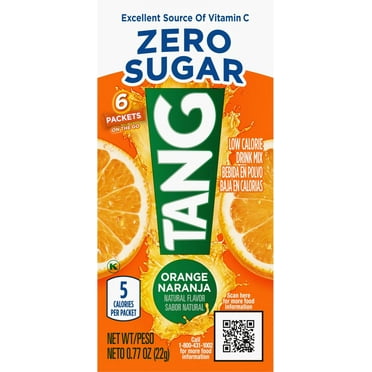 Tang Zero Sugar Orange Drink Mix, Naturally Flavored, On-The-Go Packets ...