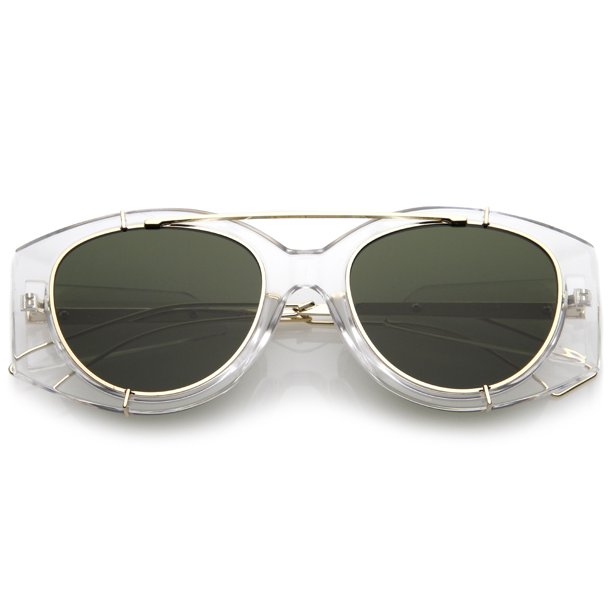 Futuristic Translucent Wire Metal Arms Crossbar Round Flat Lens ...