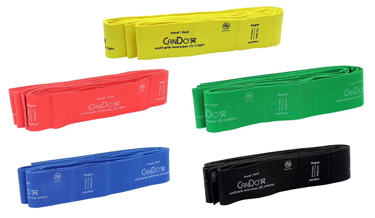CanDo Multi-Grip 6 Foot Resistance Bands with hand, foot and finger ...