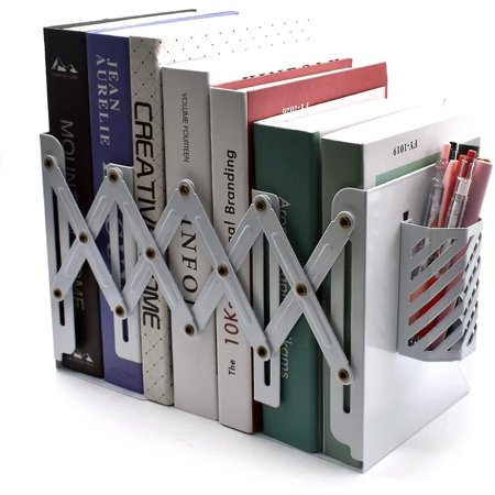 Adjustable Book Ends, Bookends Book Holders For Shelves, Desk Magazine ...