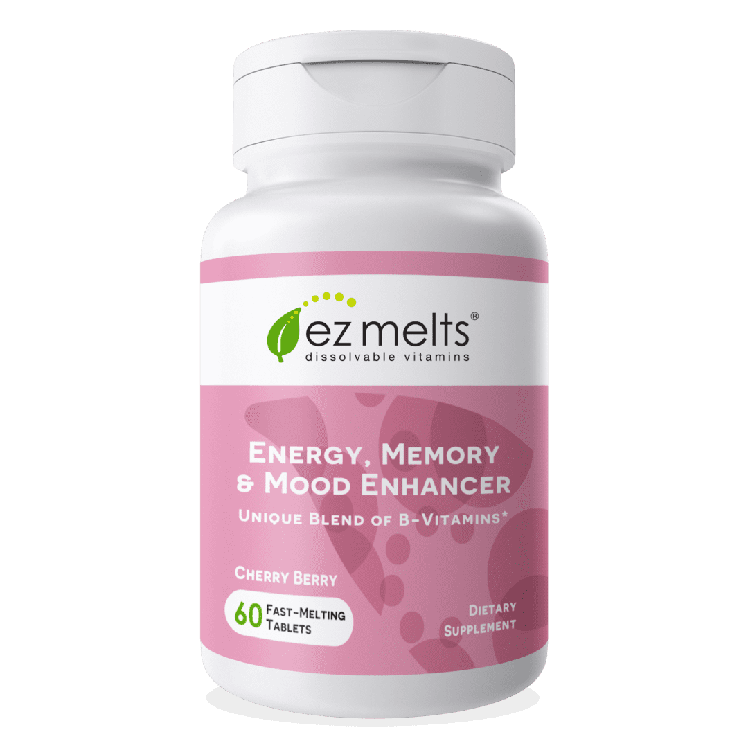 EZ Melts Energy Memory & Mood Enhancer, Brain Support, 60 Fast Dissolve ...