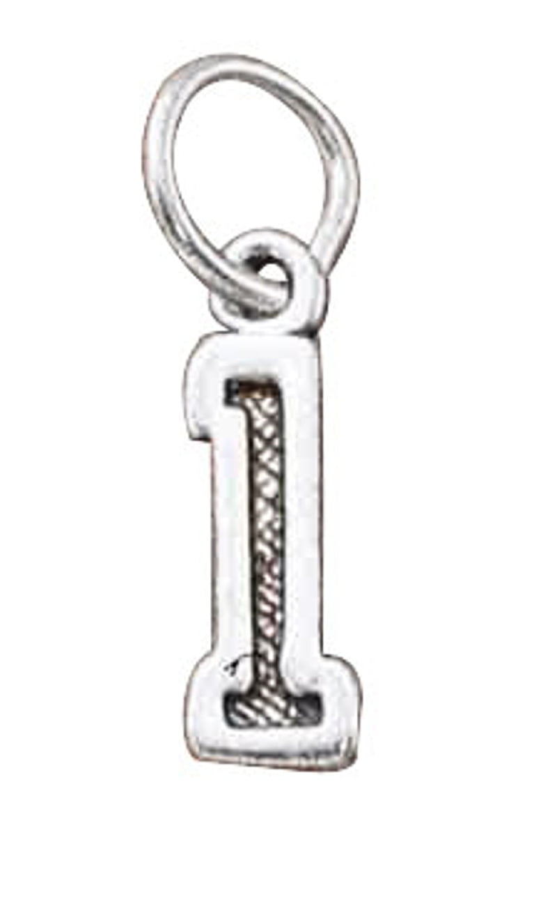 Sterling Silver 18" 1.2mm Box Chain Jersey Number One 1 Pendant ...