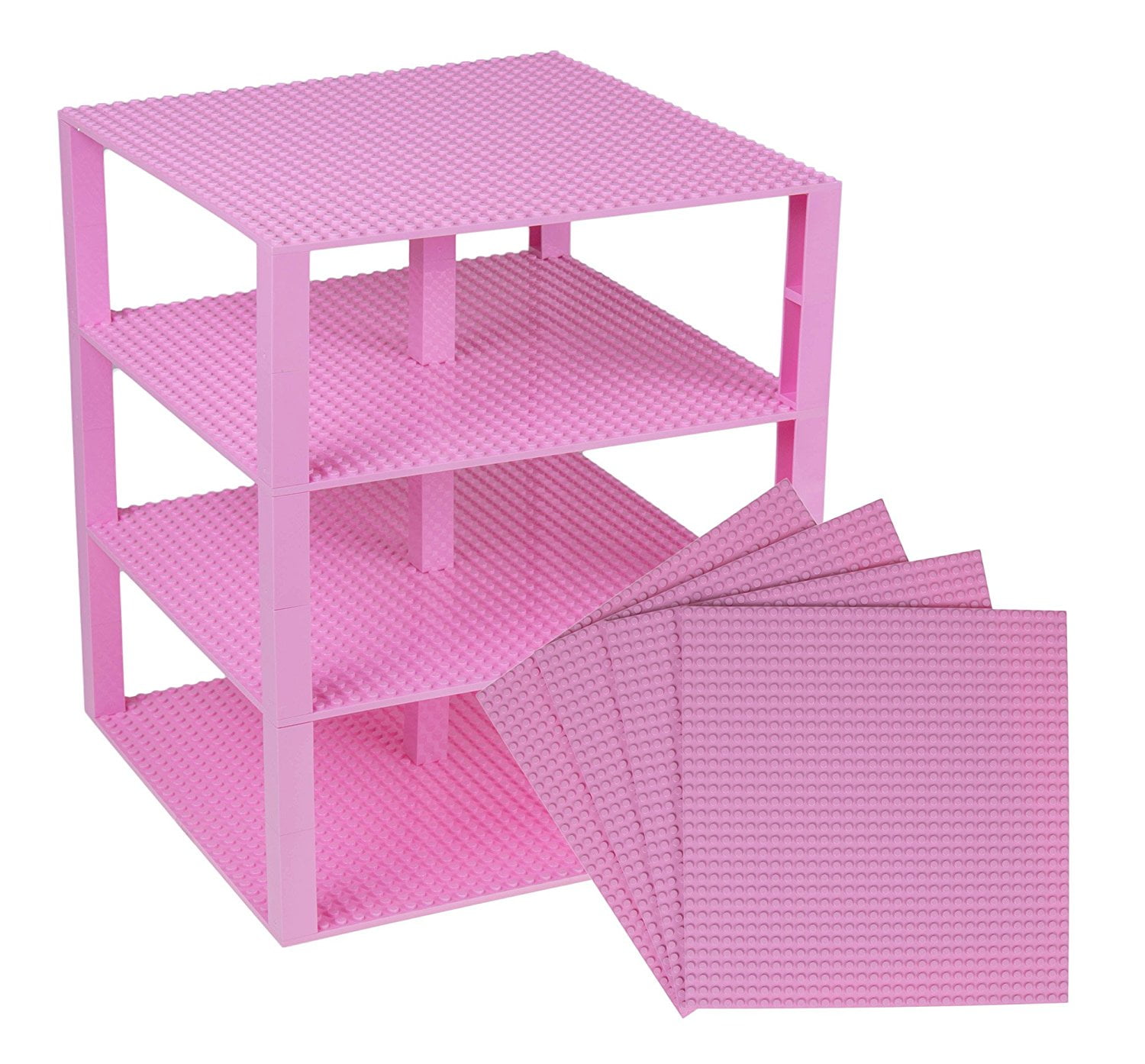 Premium Light Pink Stackable Base Plates - 4 Pack 10" x 10" Baseplate ...