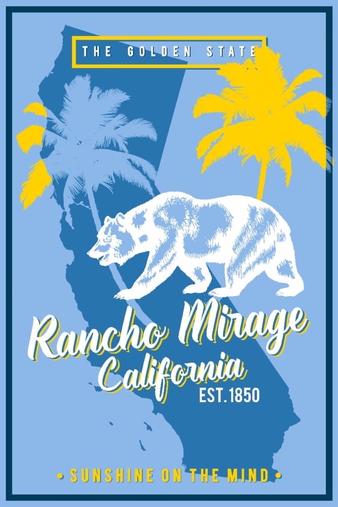 Rancho Mirage, California, State Outline, Urban Traveler, Blue and ...