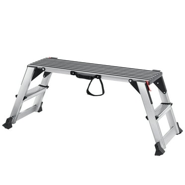BENTISM Adjustable Heavy-Duty Aluminum Step Stool Folding Work Platform ...