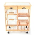 Zimtown Small Space Wooden Kitchen Cart, Movable Kitchen Island with ...