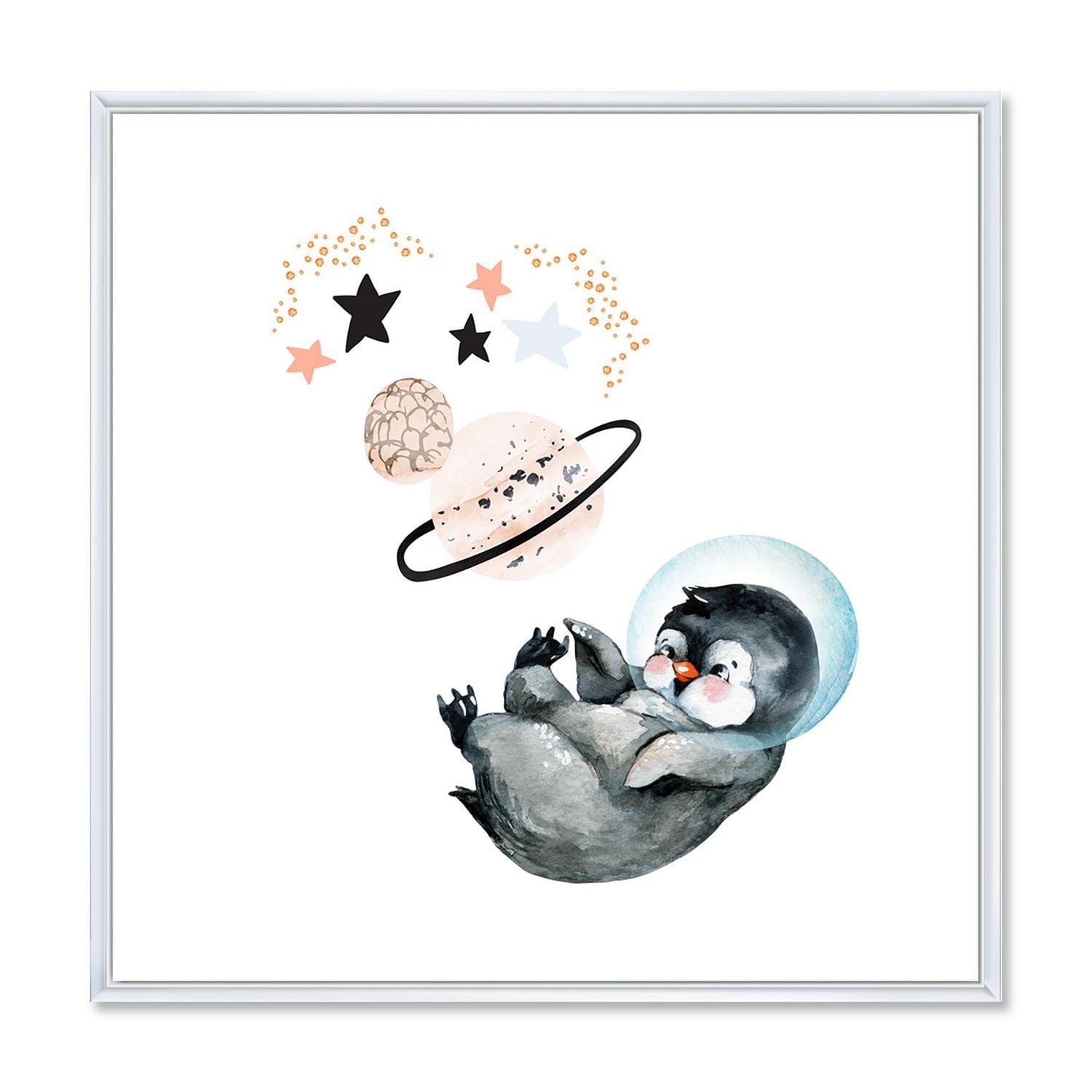 Click here for Designart Little Penguin With Stars And Planets I... prices