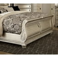 Formal Traditional Silver Finish Queen Size Bed Tufted HB and Marble ...