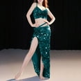 Alkepwun 2 Piece Sets for Women Summer Sexy Sequin Crop Top and High ...
