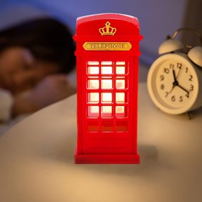 LED Light Bedside London Telephone Booth Shape Table Lamp Night Light ...