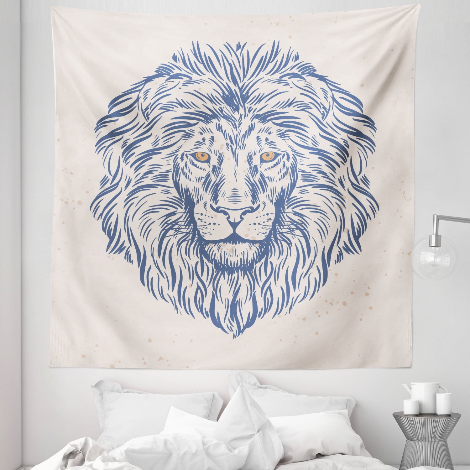 Lion Tapestry, Portrait of a Lion of the Forest Wildlife Animal Zodiac ...