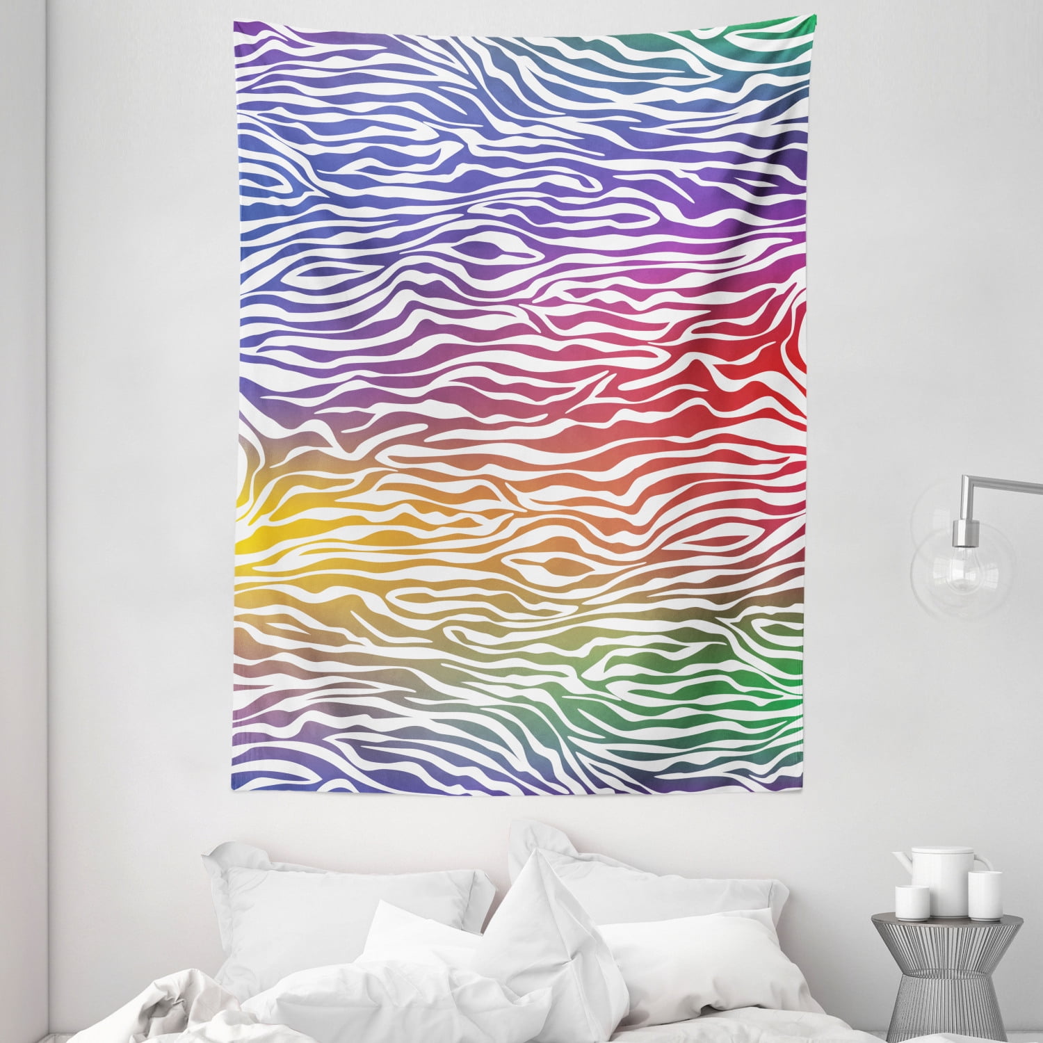 Zebra Print Decor Wall Hanging Tapestry, Abstract Zebra Skin Pattern ...