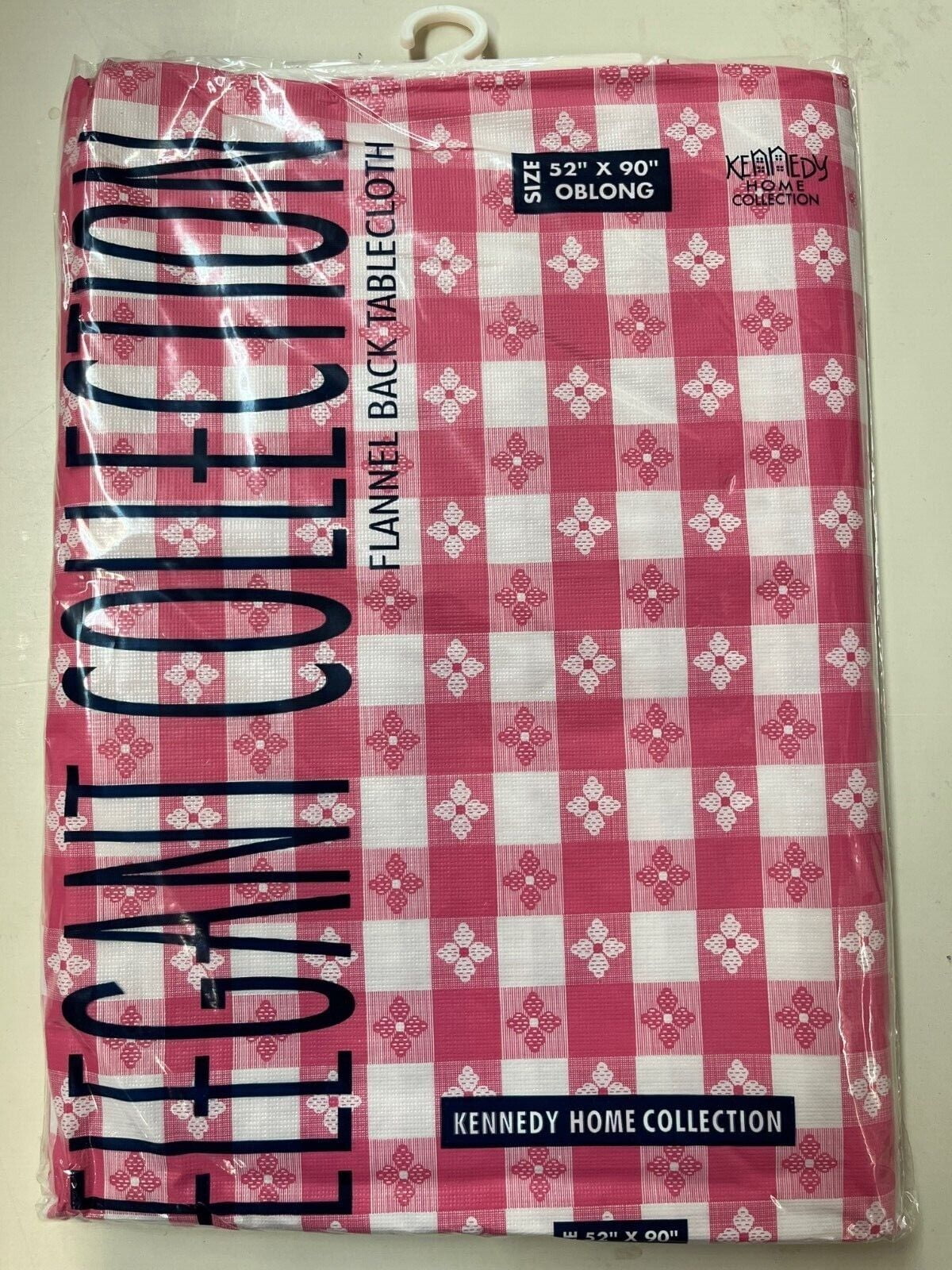 Flannel Back Vinyl Tablecloth, 52 inches Wide x 90 Inches Long, Pink ...