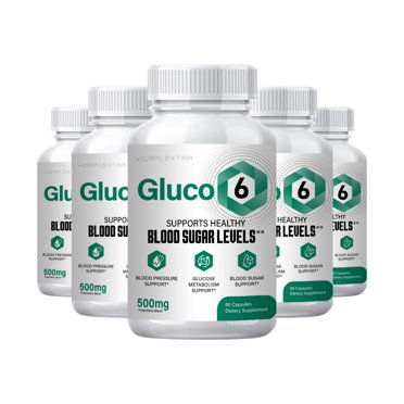 (5 Pack) Gluco 6 Capsules - Blood Sugar & Pressure Support Pills ...