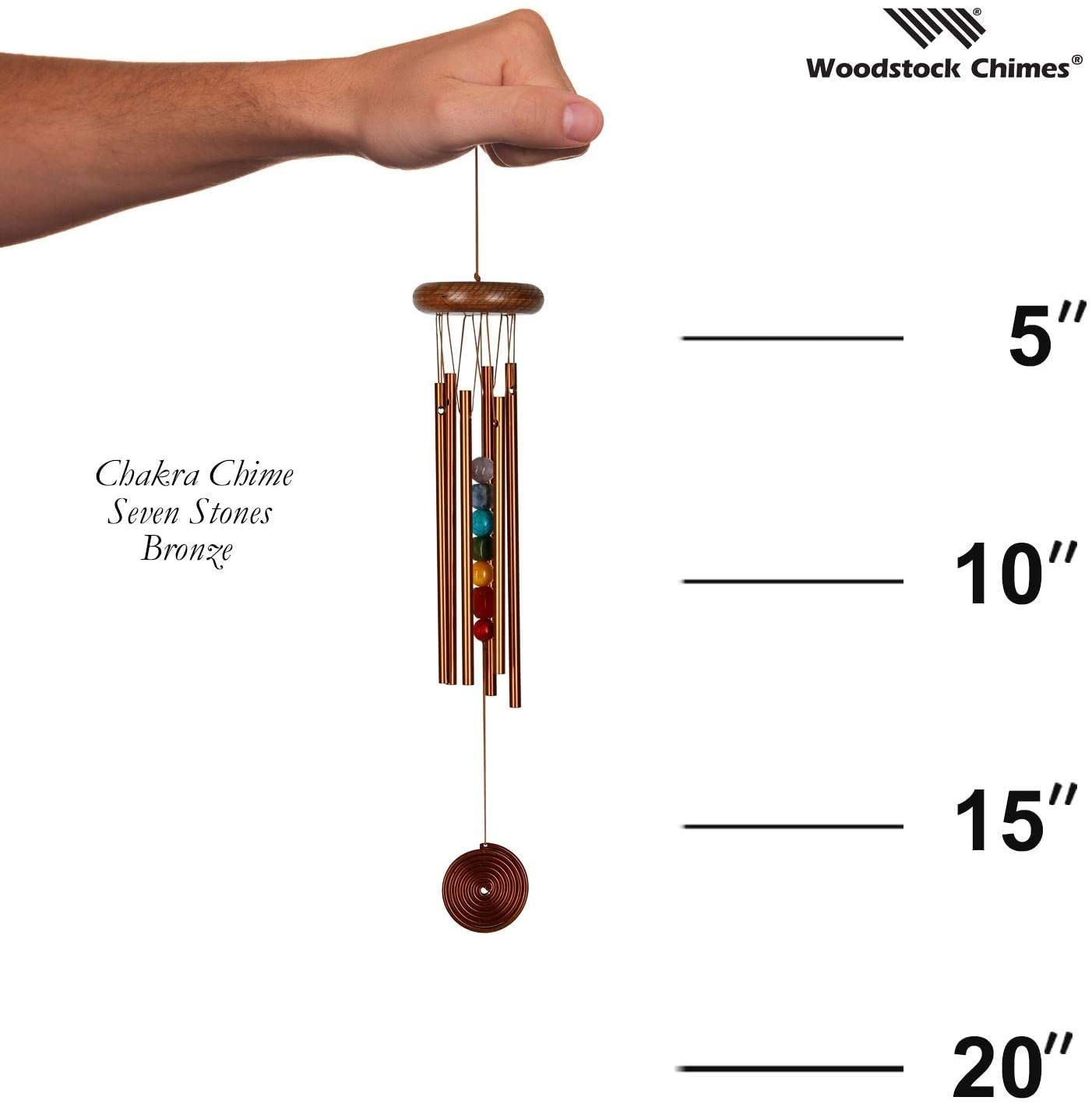 Buy woodstock chimes chakra chime - seven stones - teak finish Online ...