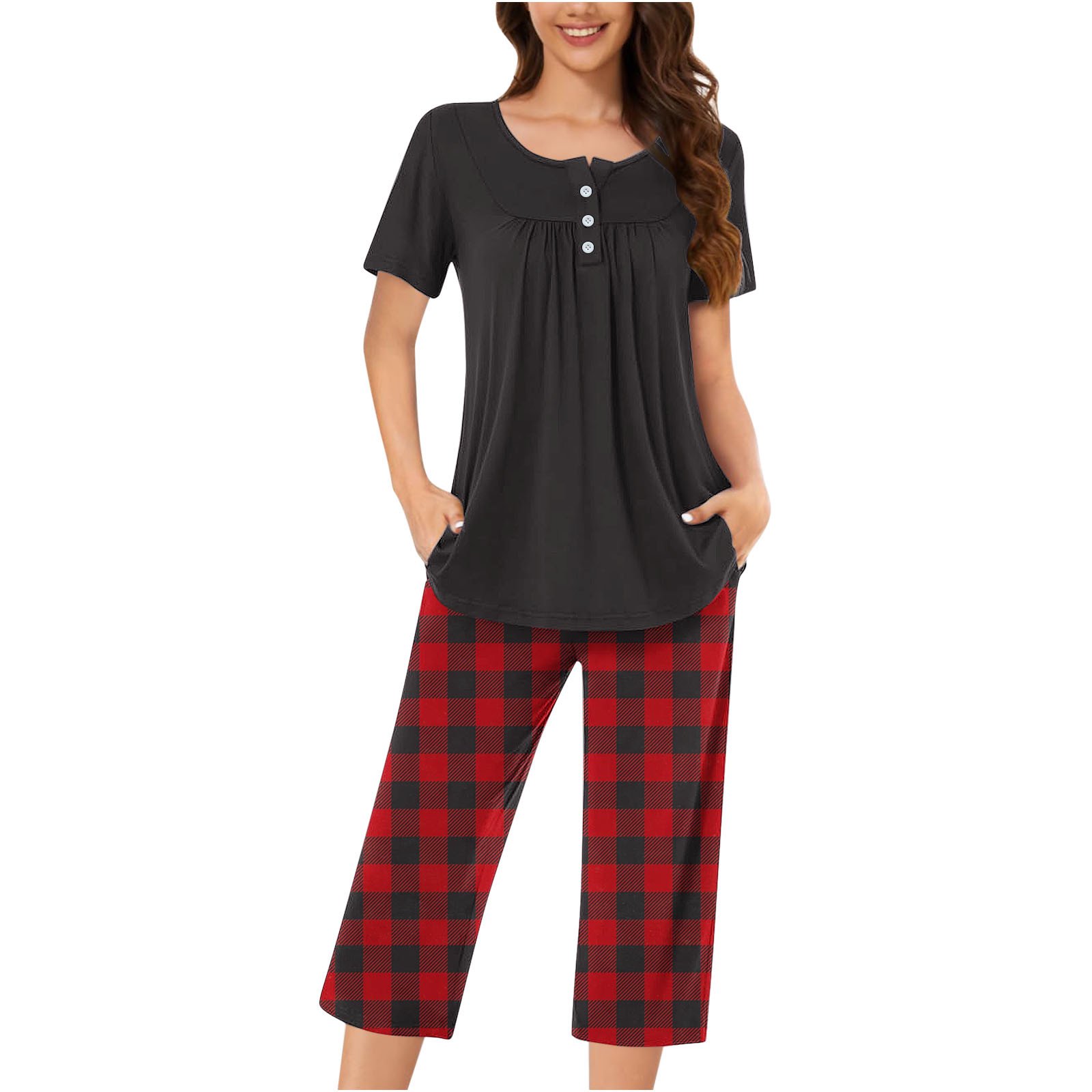 Click here for Timegard Womens Pajamas Sets Lounge Short Sleeve P... prices