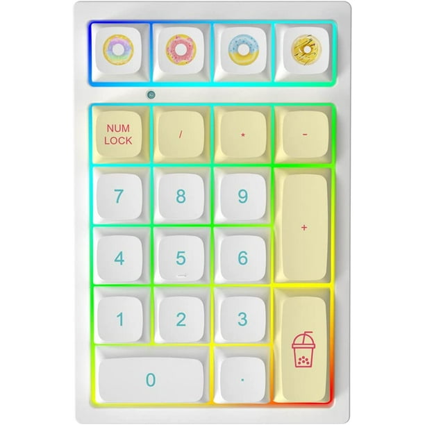 YZ21 Hot Swappable Mechanical Numeric Keypad, RGB 21 Keys Wired Mini ...