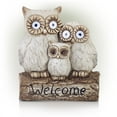 Alpine Corporation 16" Solar Owl Welcome Outdoor Statue - Walmart.com