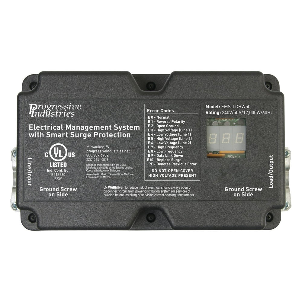 Progressive Industries EMS-LCHW50 - EMS Series 50A Surge Electrical ...