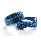 2 Blue Matching Rings Couple Ring 1CT AAA CZ Women Wedding Ring Female ...