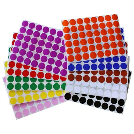 Color Coding Labels 3/4" diameter (11/16 - 17mm) Round Dot Stickers in ...