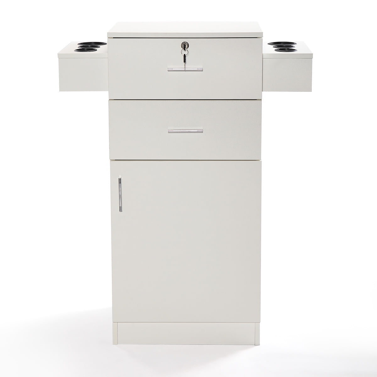 Reshable 3-Layer Beauty Salon Storage Cabinet W/ 6 Hair Dryer Holders＆2 ...