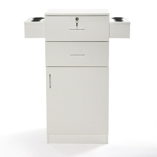 Reshable 3-Layer Beauty Salon Storage Cabinet W/ 6 Hair Dryer Holders＆2 ...