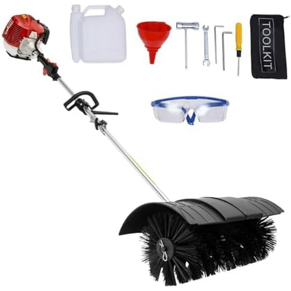 22" Battery Powered Push Sweeper With Double Brush System 18V Lithium ...