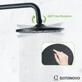 gotonovo Matte Black Wall Mount Shower System with Thermostatic 8 Inch Round Shower Head ...