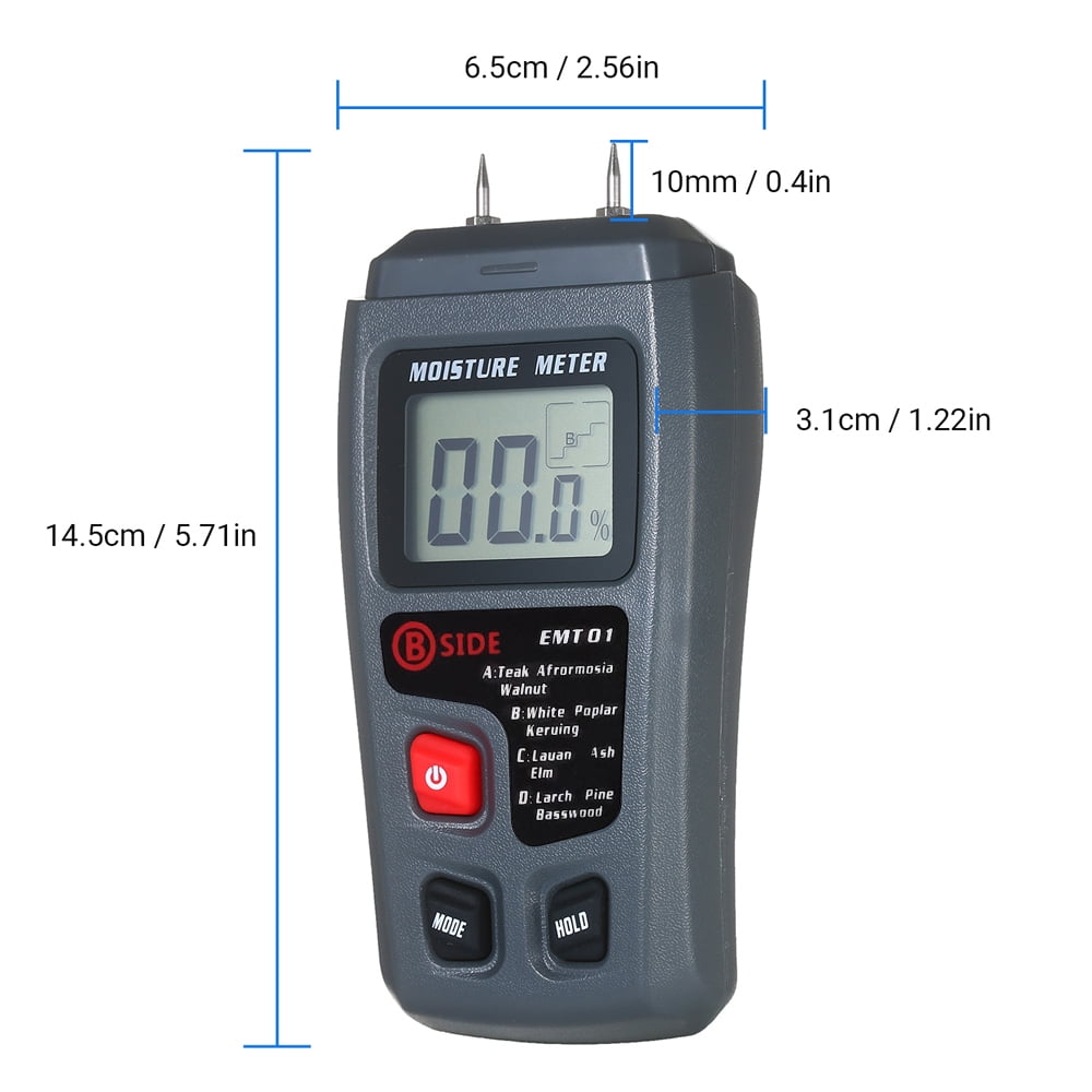 Buy Wood Moisture Test Moisture Meter 4 Modes Portable Hygrometer Pin ...