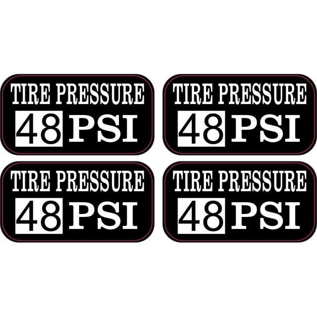 StickerTalk Tire Pressure 48 PSI Vinyl Stickers, 1 sheet of 4 stickers ...