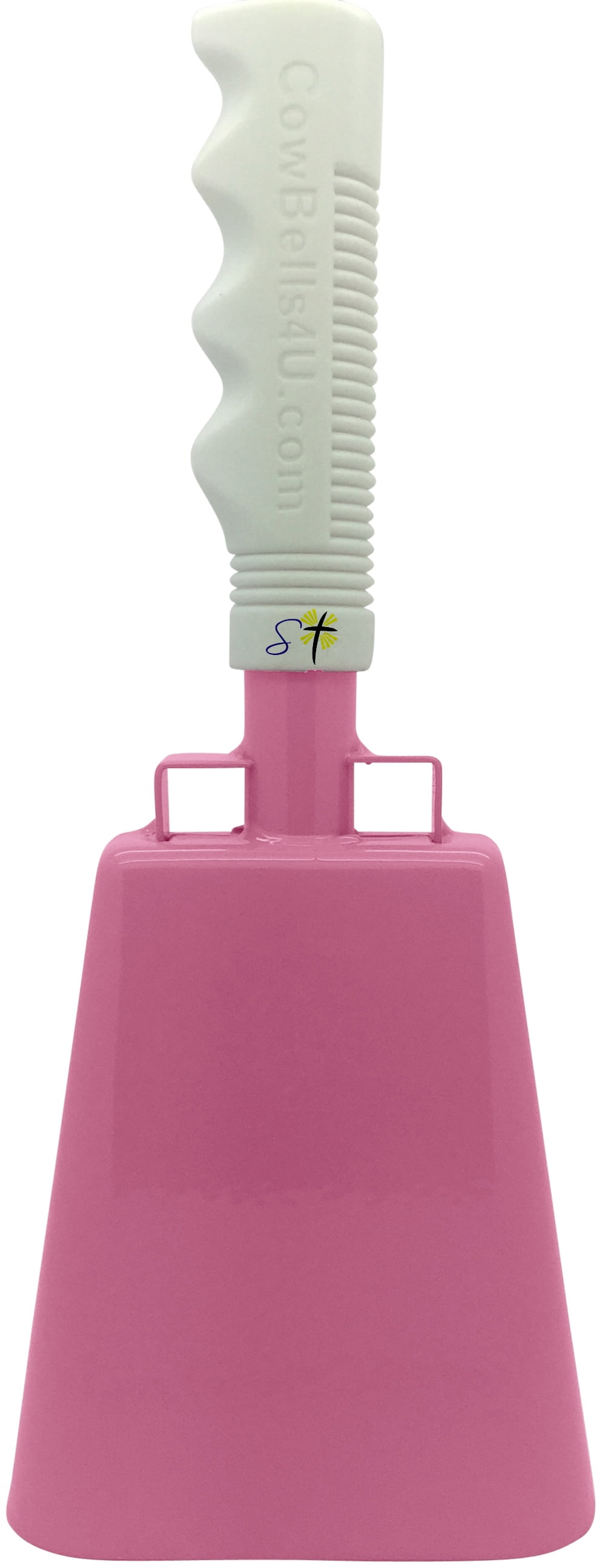9.6 inch pink bell white handle cowbell with stick grip handle used for ...