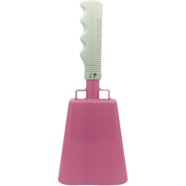 9.6 inch pink bell white handle cowbell with stick grip handle used for ...