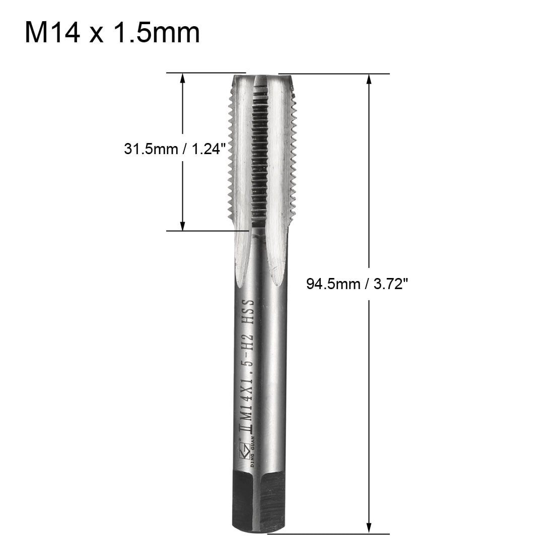 Metric Taps M14 x 1.5mm Pitch H2 Right Hand Thread Plug Tap HSS 2Pcs ...