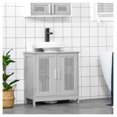 Under Sink Organizer Bathroom Cabinet, Gray - Pedestal Sink Storage ...