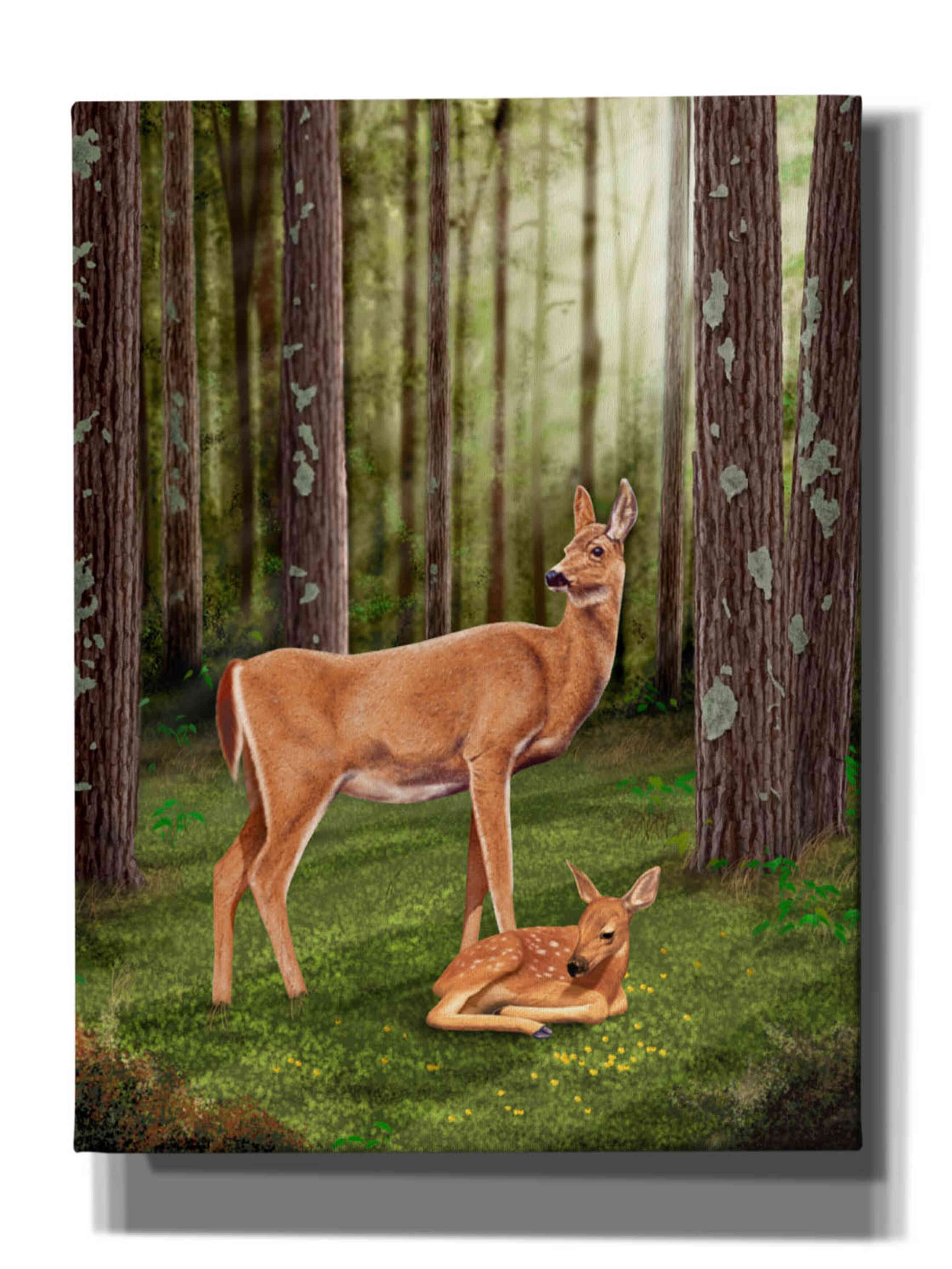 Epic Graffiti 'Doe and Fawn' by Chris Dobrowolski, Canvas Wall Art, 12 ...