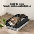 Stainless Steel Cat Litter Box with High Sides & Litter Spade | Non ...