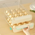 Eggs Organizer Drawer Double Layers Eggs Container 32 Egg Trays Large ...