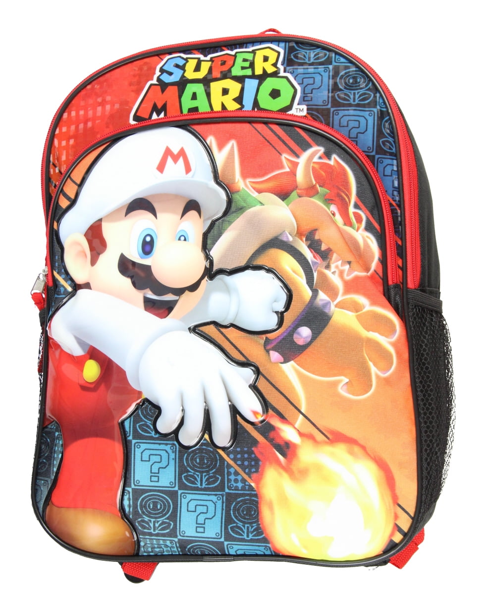 Nintendo Super Mario Bros.Backpack Fireball 16" Backpack - Walmart.com