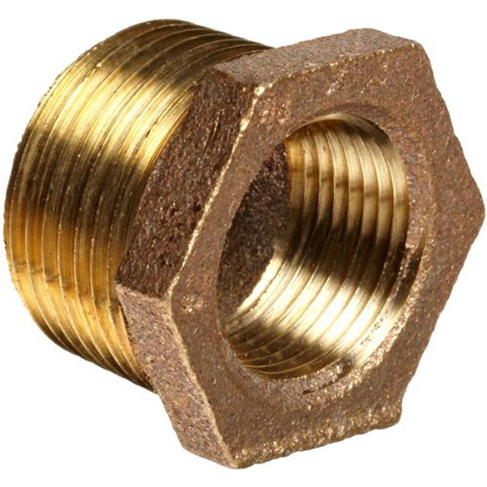 Anderson Metals Brass Threaded Pipe Fitting, Hex Bushing, 1-1/2 Anderson Metals Brass Threaded Pipe Fitting, Hex Bushing, 1-1/2