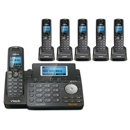 VTech DS6151-11 DECT 6.0 2-Line Expandable Cordless Phone + (5) DS6101 ...