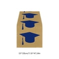 SLYNSHome Graduation Party Table Runner, Blue Graduation Cap Print ...