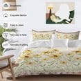 Fall Yellow Daisy Southwest Wind Queen Size Bed Set,Retro Wooden Plank ...