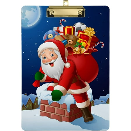 RYLABLUE Cute Santa Claus Gifts Toy Candy Canes Chimney Clipboard ...